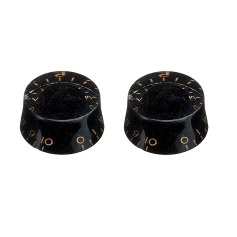 Electric Guitar Top Hat Knobs Speed Volume Tone Control Knobs 6mm024 Dark Black 2 Pack