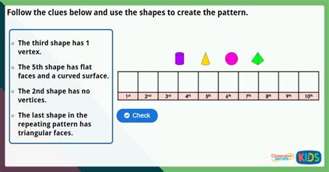 Year 2 Make Patterns With 3d Shapes Maths Challenge Classroom Secrets