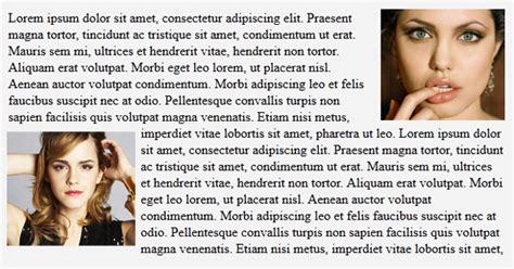 CSS Wrap Float Text Around A DIV Or Image