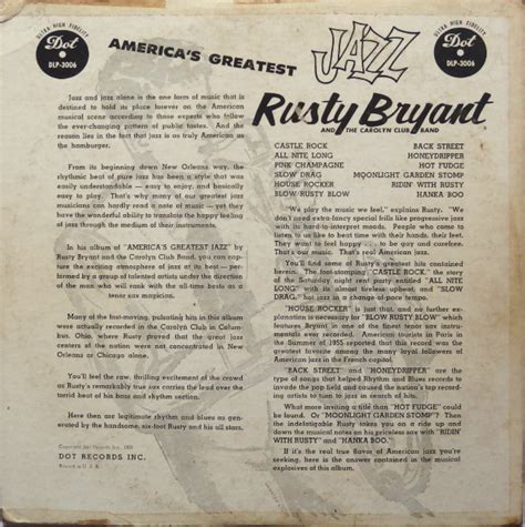 Egroj World Rusty Bryant The Carolyn Club Band America S Greatest Jazz