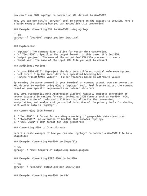 Use Gdal To Convert Xml Dataset To Geojson 250127 Pdf Geographic