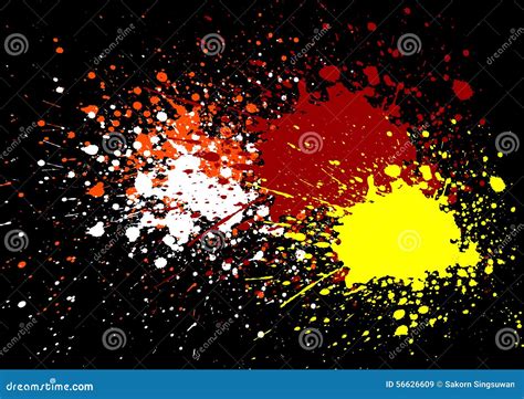 Abstract Splatter Orange White Red And Yellow Color Background Stock