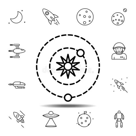 Planet Galaxy Space Orbit Icon Simple Thin Line Outline Vector
