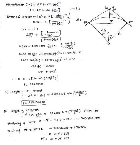 Solved A Simple Curve Has An External Distance Of M And A Course Hero