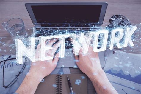 Premium Photo Double Exposure Of Man S Hands Typing Over Computer Keyboard And Data Theme