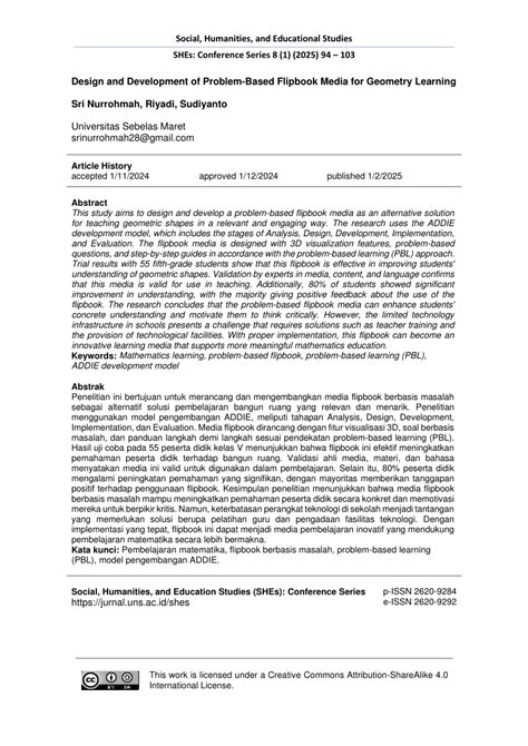 Pdf Design And Development Of Problem Based Flipbook Media For