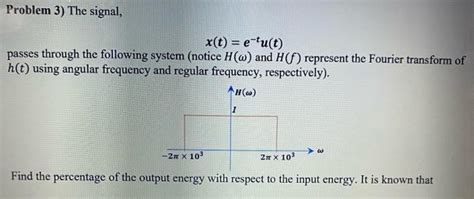 solved problem 3 the signal x t e tu t passes through