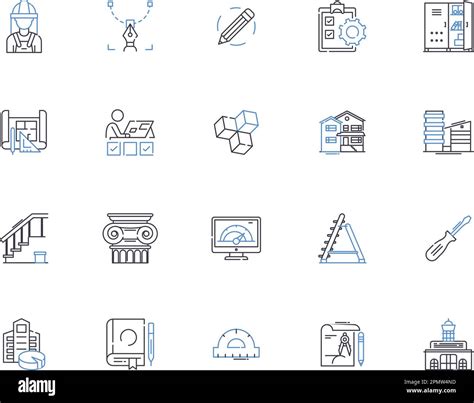 Engineering Outline Icons Collection Engineering Design Construct