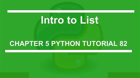 Intro To List Python Tutorial YouTube