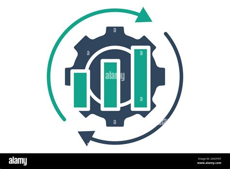 Optimization Icon Solid Icon Style Chart With Gear And Arrow Icon