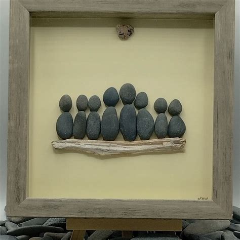 Framed Pebble Art Etsy