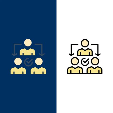 Assignment Delegate Delegating Distribution Icons Flat And Line Filled Icon Set Vector Blue