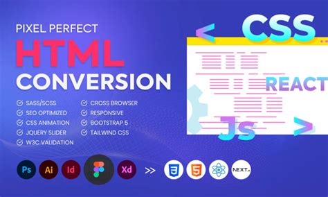 convert figma psd to responsive html bootstrap 5 or react by smi001 fiverr