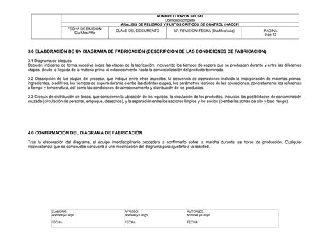 Modelo De Plan Haccp Guia De Aplicacion Doc