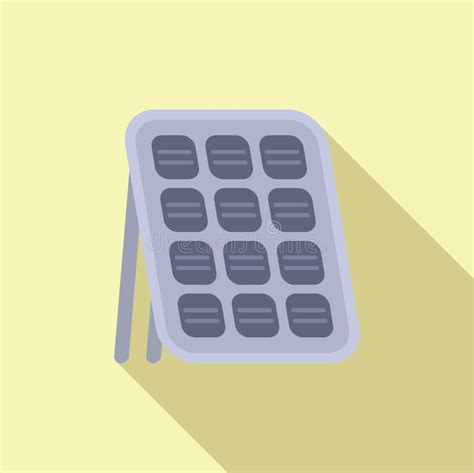 Module Solar Panel Icon Flat Vector Grid Roof Stock Illustration