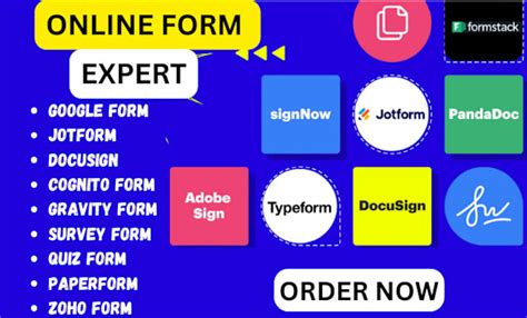 Create Jotform Typeform Google Form Cognito Form Surveys Formstack Docusign By Jason Lead