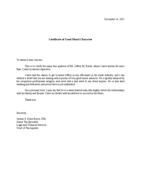 Good Moral Character