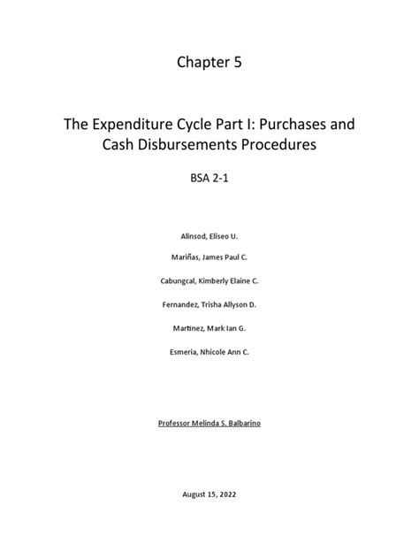 Chapter 5 The Expenditure Cycle Part I Purchases And Cash Disbursements