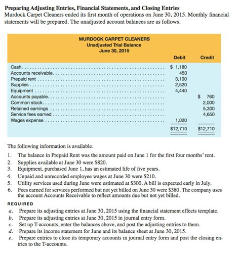 Solved Preparing Adjusting Entries Financial Statements