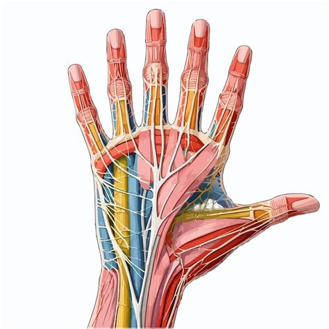Detailed Diagram Of Human Hand Muscles And Nerves Anatomy Premium Ai