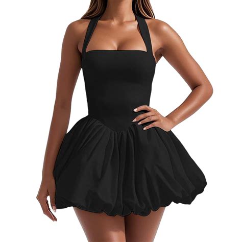 Black Wedding Guest Dress Womens Sleeveless Dress Summer Casual Tie Up