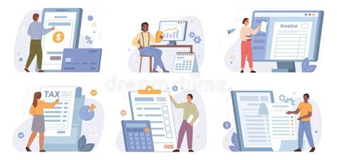 Invoice Tax Form Bill Paper Documents And People Stock Vector Illustration Of Bill