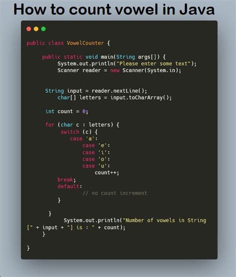 How To Count Vowels In Java Simple Code Example In 2025 Java