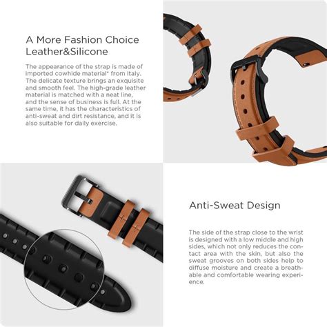 Aukey Ls02 Sw 1 Sw 1s Smartwatch Strap 20 22mm Leather Silicone Strap Tali Jam Kulit 20