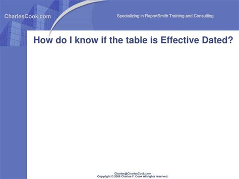 Ppt Introduction To Reportsmith And Effective Dated Tables Powerpoint