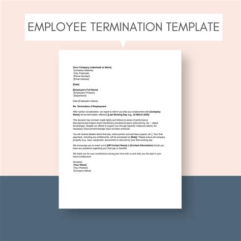 Employee Termination Letter Template Formal Termination Notice Job