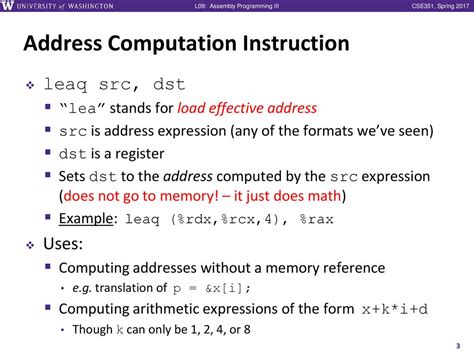 assembly programming iii cse 351 spring ppt download