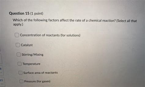 Solved Question 15 1 Point Which Of The Following Factors