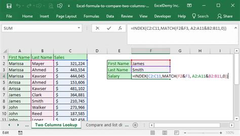 Excel Formula To Compare Two Columns And Return A Value 5 Examples Artofit
