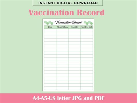 Vaccination Record Tracker Keep Your Immunization History Organized