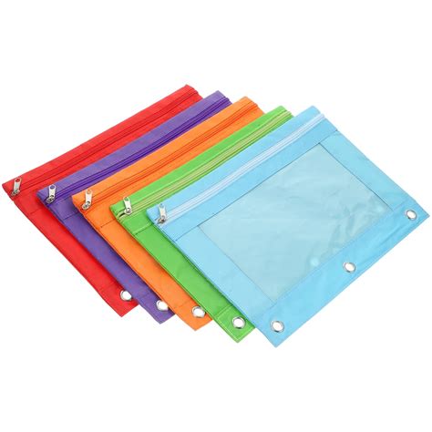 5pcs Binder Cloth Pouch Binder Pen Pouch Binder File Pouch Binder Pencil Pouches