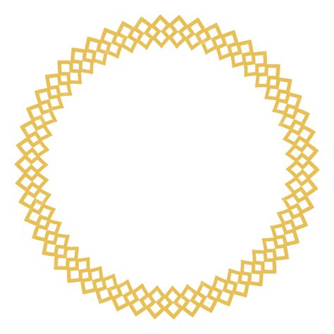 إطار دائري مربعات ذهبية مترابطة المتجه جولة ذهبية دائرة ذهب Png