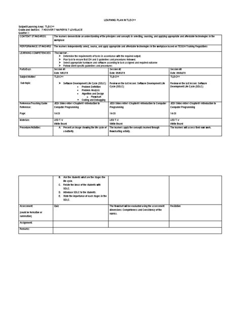 Daily Lesson Log C Programming Pdf Computer Programming Software Development