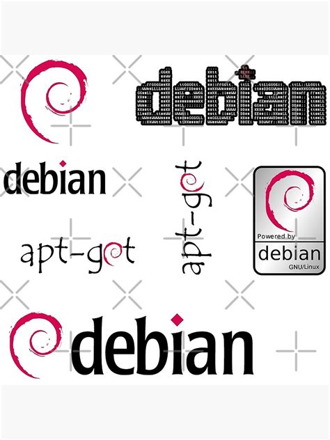 Debian Operating System Linux Sticker Set Poster By Yourgeekside
