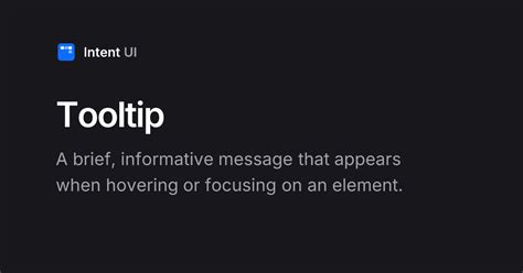 Tooltip Intent Ui