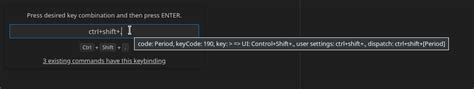 keybinding for period displays as less than in table view · issue