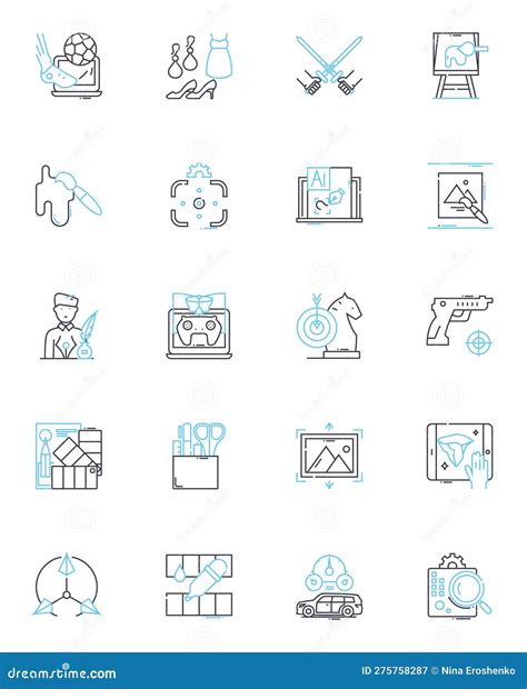 Creative Commerce Linear Icons Set Innovation Artistry Imagination Ingenuity Exclusivity