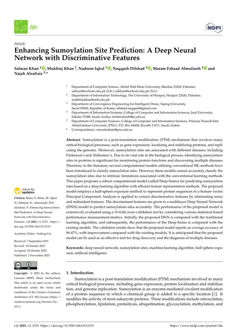 pdf enhancing sumoylation site prediction a deep neural network with