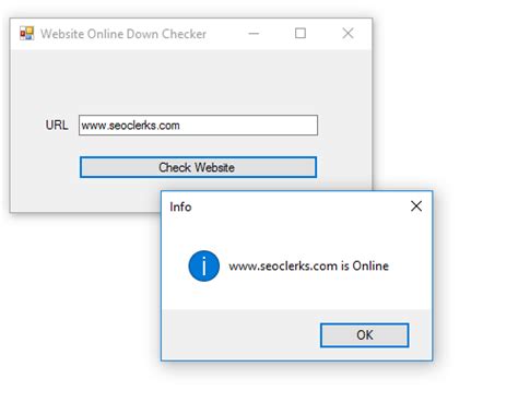 Check Website Online Down Coded In Visual Studio Vb Net SEOClerks