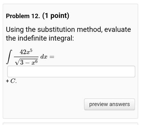 solved problem 12 1 ﻿point using the substitution method