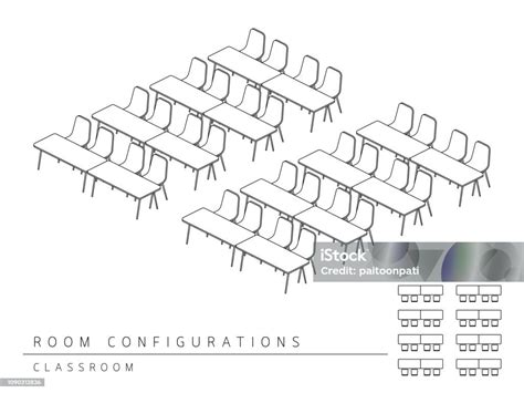Konfigurasi Tata Letak Pengaturan Ruang Rapat Gaya Classroom Perspektif