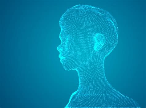 Premium Vector Vector 3d Portrait Of A Girl From A Rendered Grid