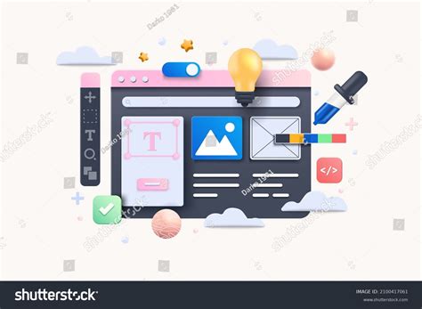 Web Uiux Design Web Development Concept Stock Vector Royalty Free Shutterstock