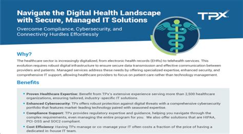 How Tpx Helps Healthcare Organizations Datasheet Tpx