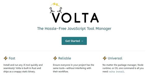 Volta 开源的 Javascript 工具管理器官网