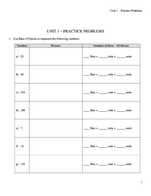 Fillable Online UNIT 1 PRACTICE PROBLEMS Fax Email Print PdfFiller